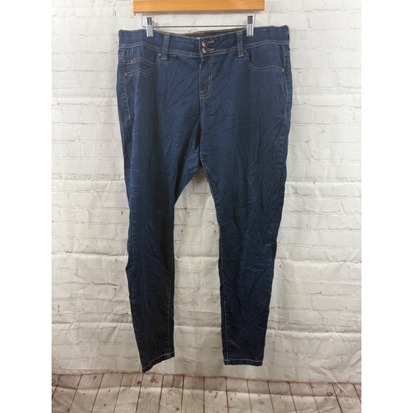 Cato | Jeans | Cato Jeans Womens Size 6w Blue Dark Wash Pull On Faux ...